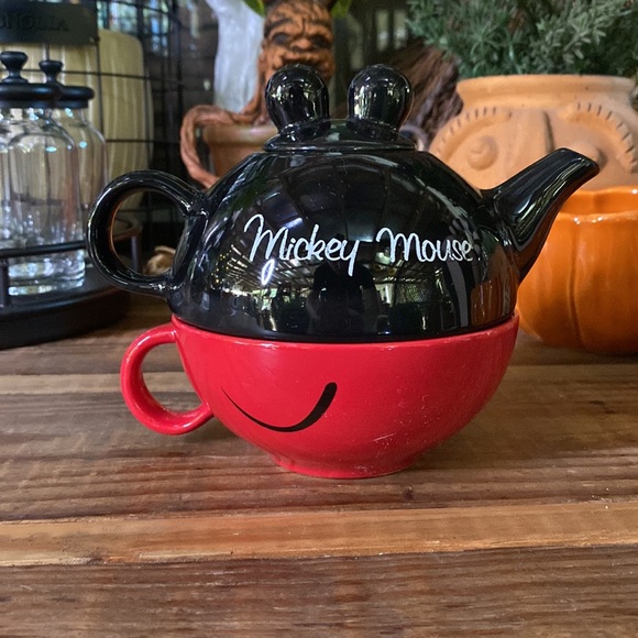 Disney | Kitchen | Disney Mickey Mouse Stacking Teapot And Cup Set With ...